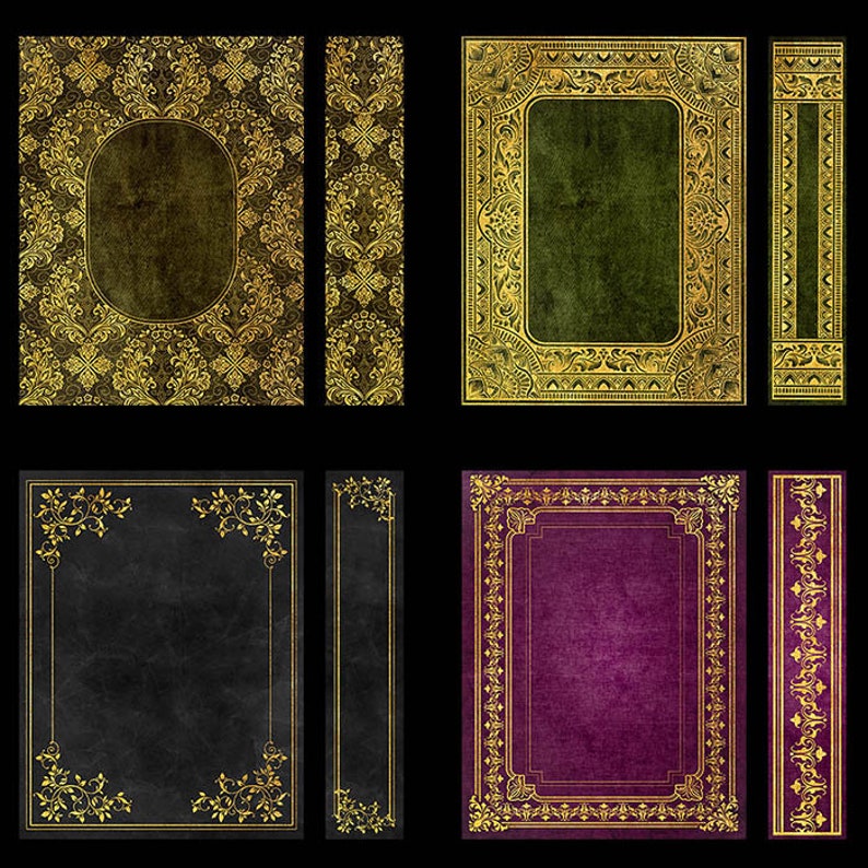 Ornate Book Covers With Gold Designs With Spine Vol 1 - 28 High ...