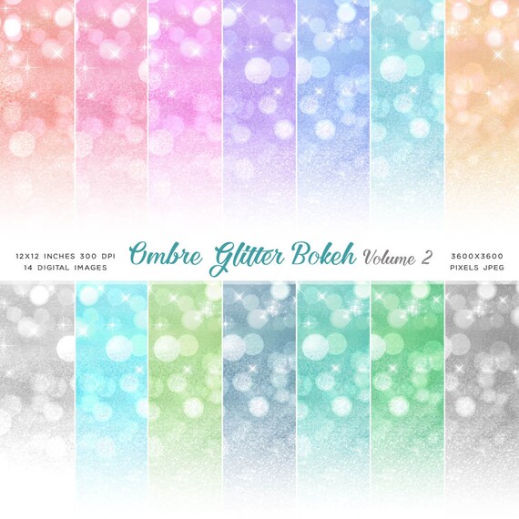 Ombre Glitter Bokeh Vol2 14 Backgrounds Instant Download | Etsy