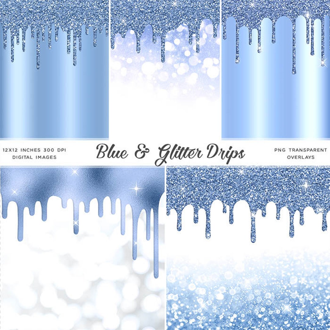 Blue and Glitter Drips - Backgrounds & PNG Transparent Images High ...