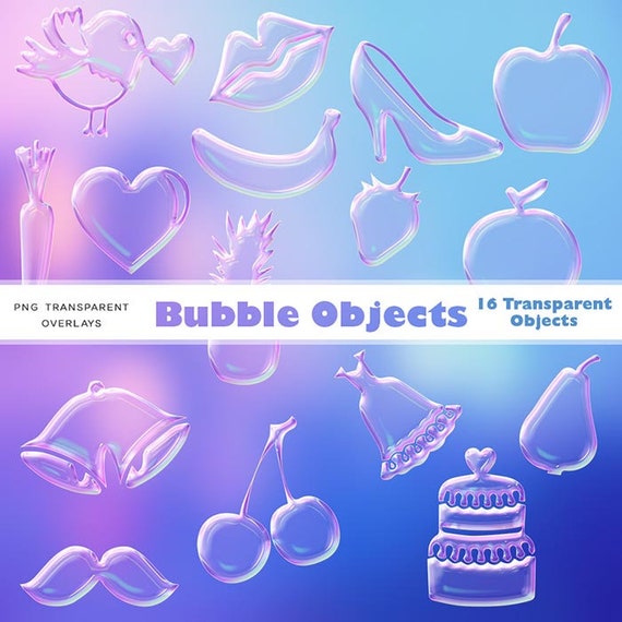 Bubble Objects 01 16 Transparent Objects With Bubble Effects | Etsy