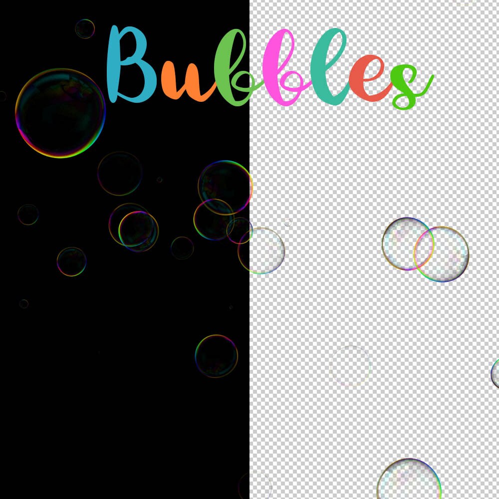Bubbles 02 Rainbow Bubbles 12 PNG Transparent Overlays High - Etsy