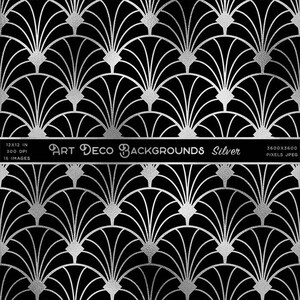 Art Deco Silver and Black Backgrounds - 16 Backgrounds Jpgs High ...