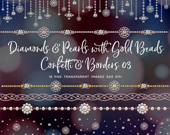 Diamonds and Pearls Jewelry & Borders 03 Clip Art Gemstone - Etsy
