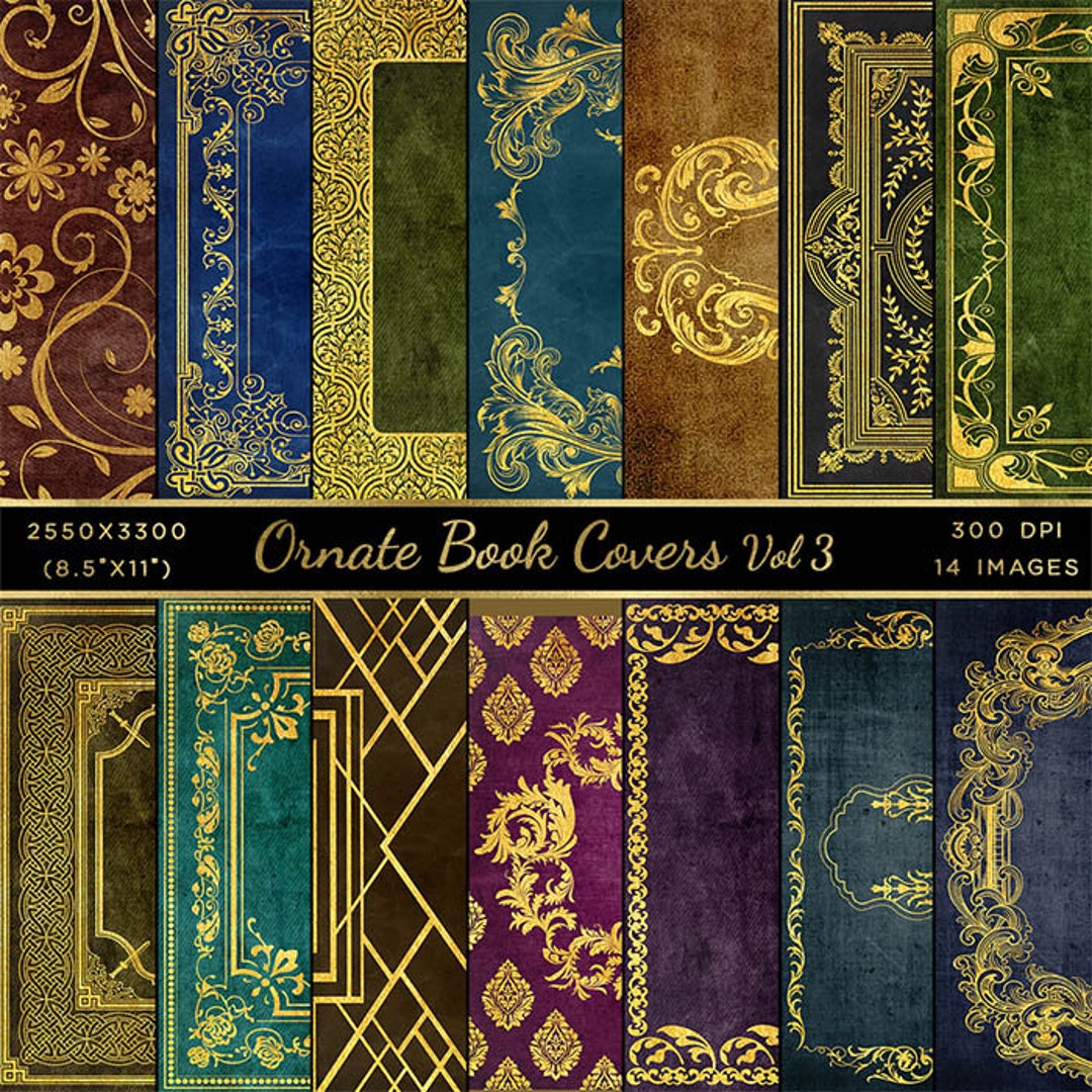Ornate Book Covers With Gold Designs With Spine Vol 3 - 28 High ...