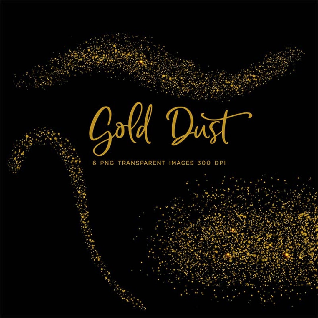 Gold Dust 01 - 6 PNG Transparent Overlays High Resolution - Instant ...