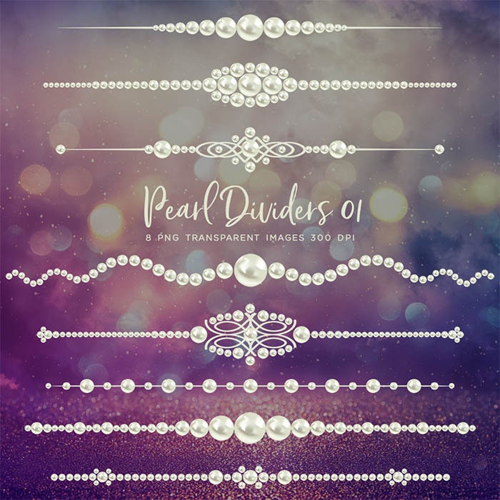 Pearl Dividers 01 Natural Color Clip Art Gemstone 8 PNG | Etsy