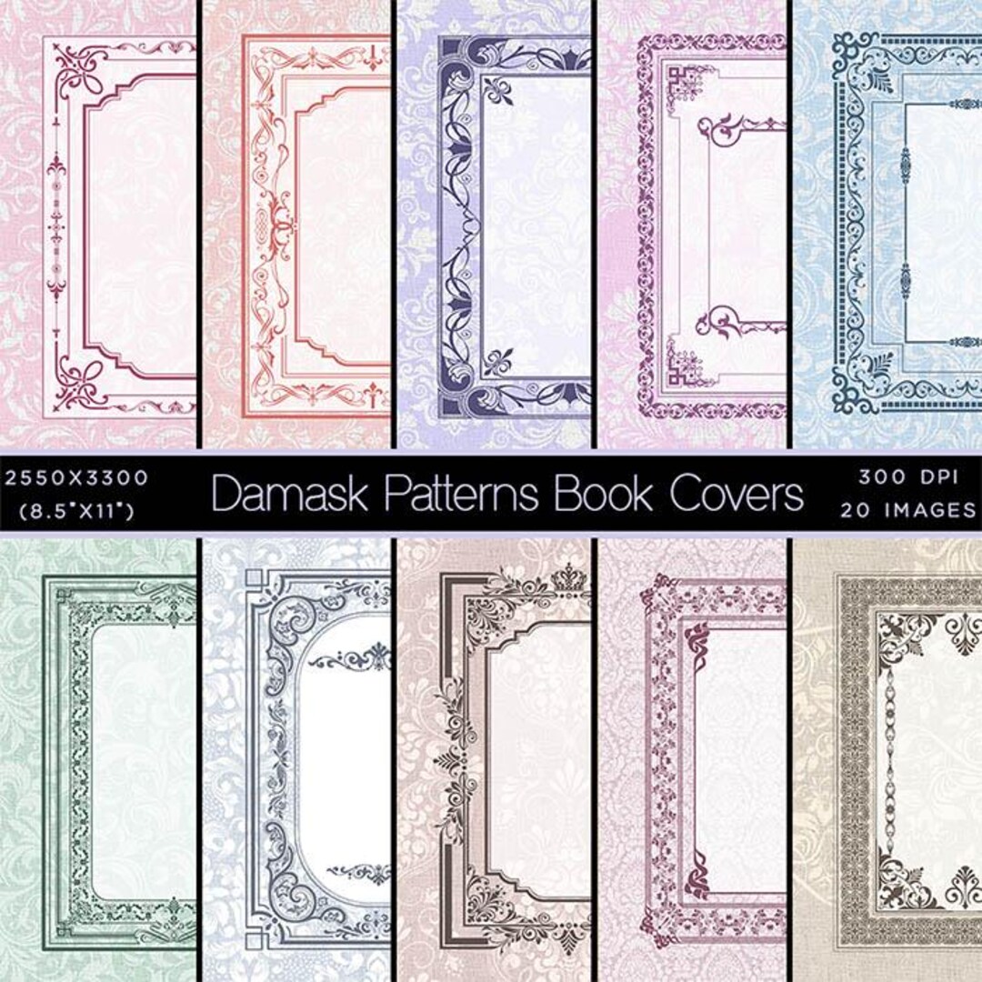 Damask Patterns on Linen Book Covers With Spine Vol 1 - 20 High ...