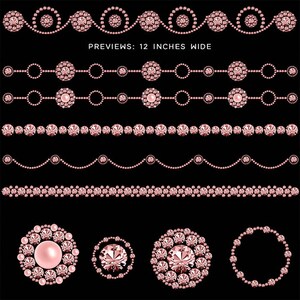 Luxury Diamonds & Pearls Volume2 Rose Gold Clip Art Gemstone - 19 PNG ...
