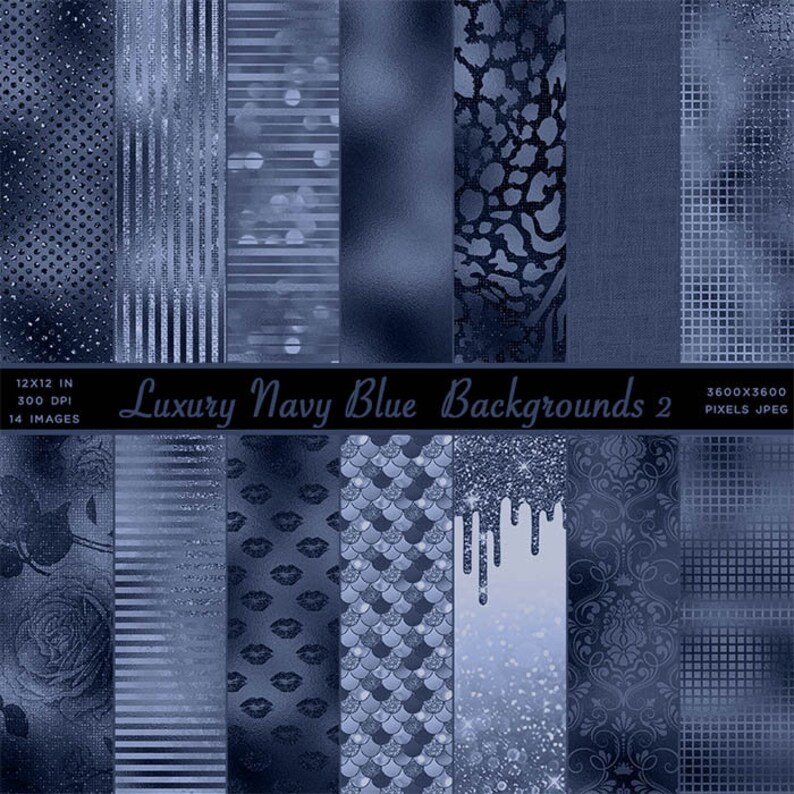 Luxury Navy Blue Backgrounds Vol2 Glitter Foil Texture Digital - Etsy