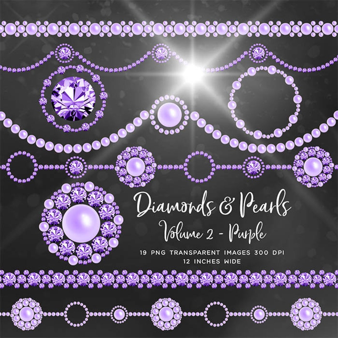 Luxury Diamonds & Pearls Volume2 Purple Clip Art Gemstone - 19 PNG ...