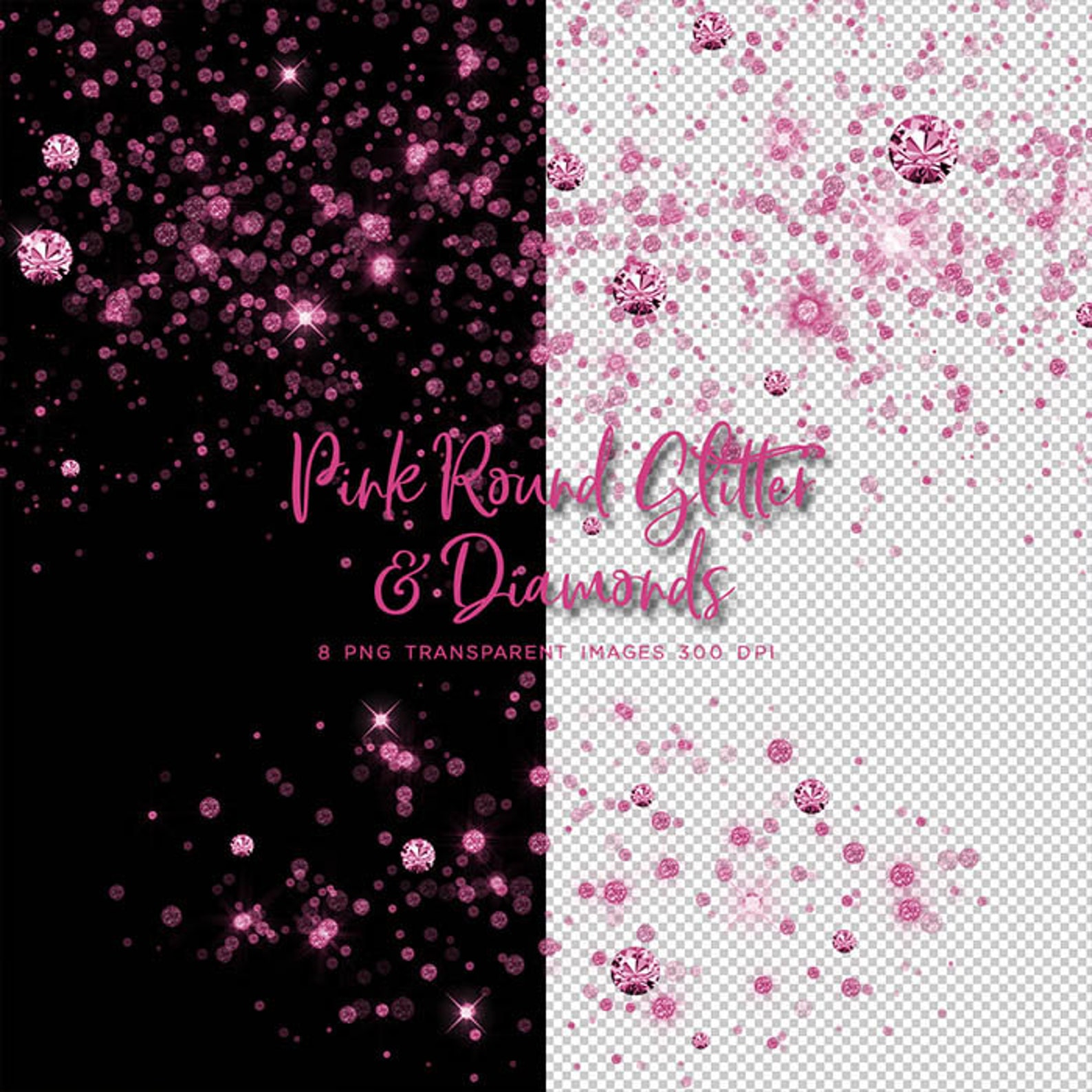 Pink Round Glitter Dust & Diamonds 01 - Sparkly 8 PNG Transparent ...