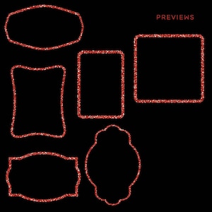 Glittery Frames 1 Red Sparkly Glitter - 14 PNG Transparent Images High ...