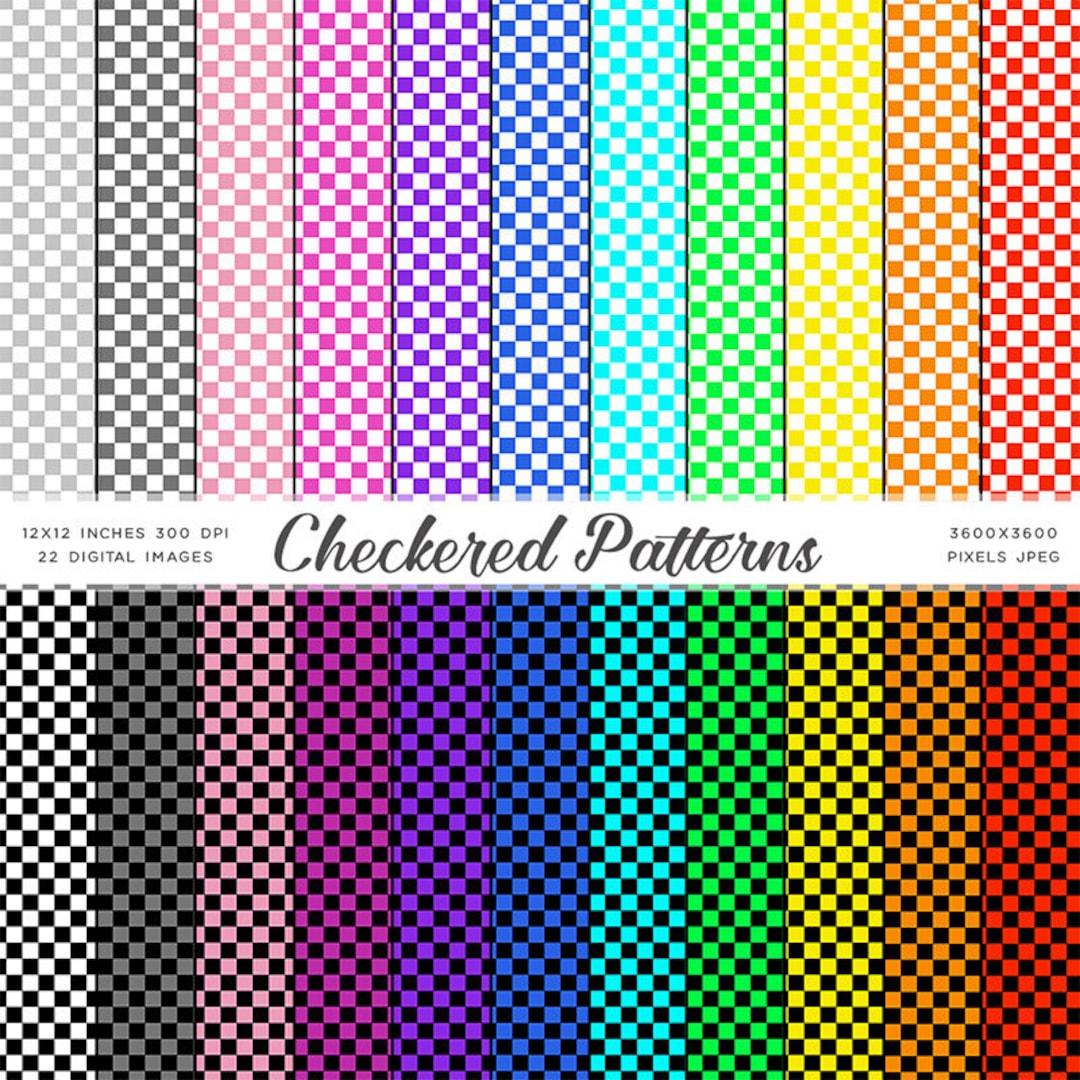Checkered Patterns Digital Paper - Backgrounds Instant Download Digital ...