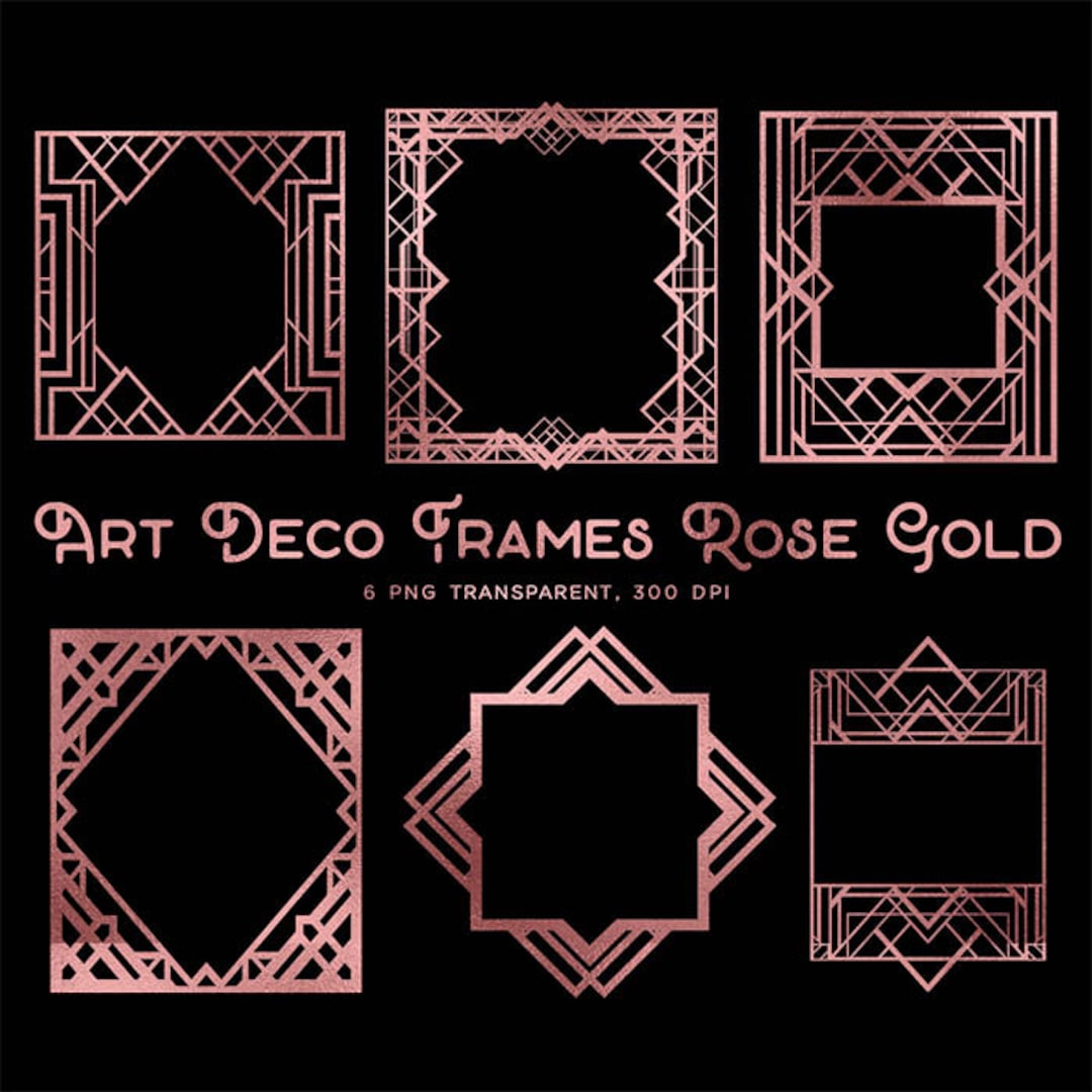 Art Deco Frames Clip Art - Rose Gold Frames 6 PNG Transparent Images ...