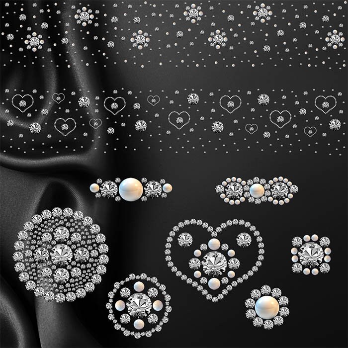 Diamonds and Pearls Jewelry & Borders 03 Clip Art Gemstone - 16 PNG ...