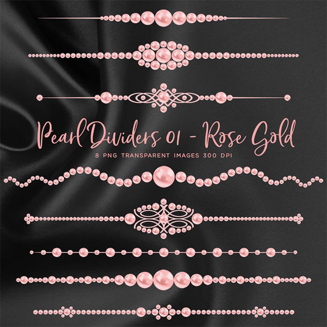 Pearl Dividers 01 Rose Gold Color Clip Art Gemstone - 8 PNG Transparent ...
