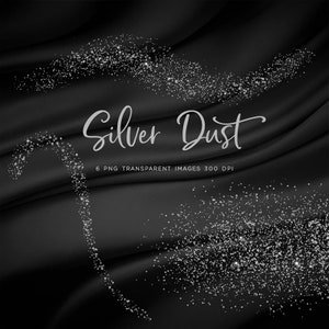 Silver Dust 01 - 6 PNG Transparent Overlays High Resolution - Instant ...