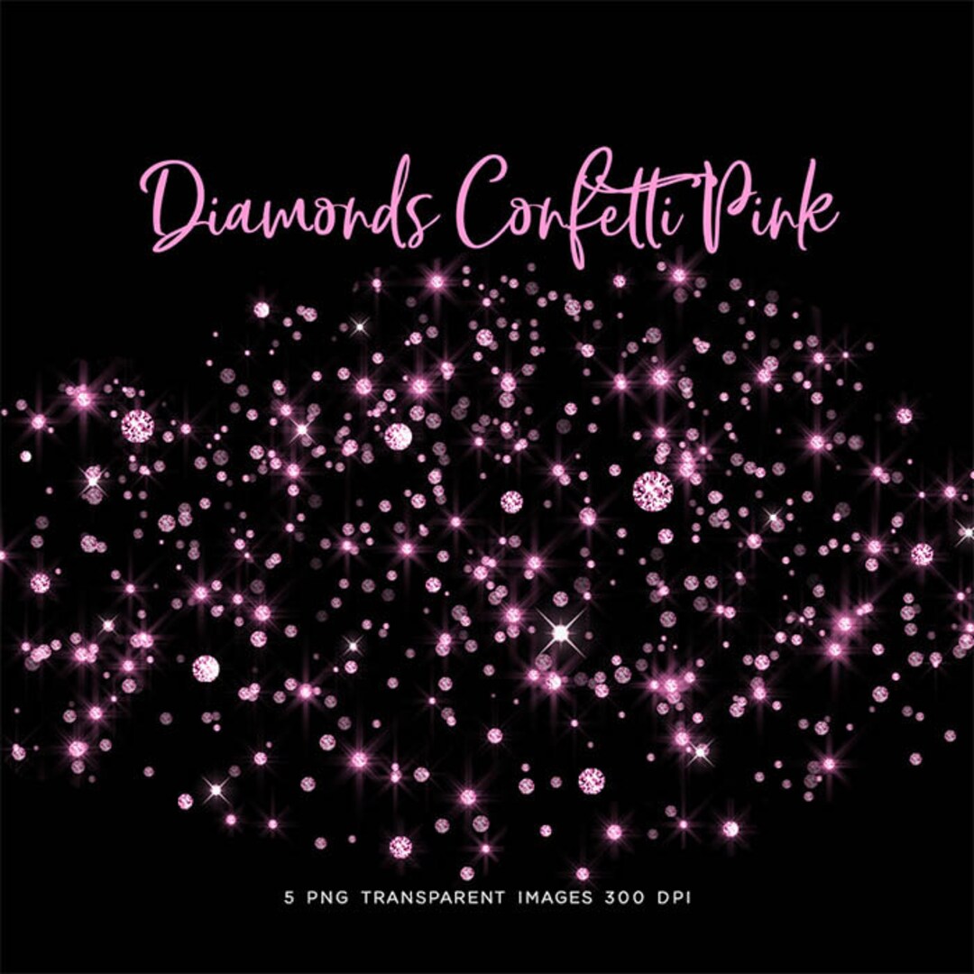 Diamonds Confetti Pink Color - Sparkly 5 PNG Transparent Overlays High ...