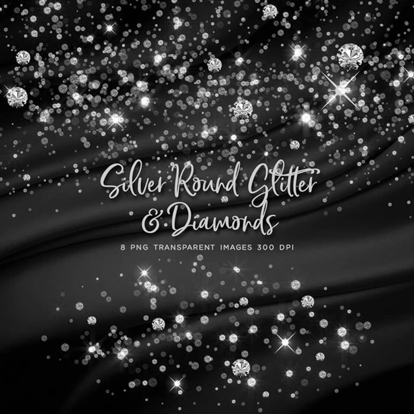 Silver Round Glitter Dust & Diamonds 01 - Sparkly 8 PNG Transparent ...