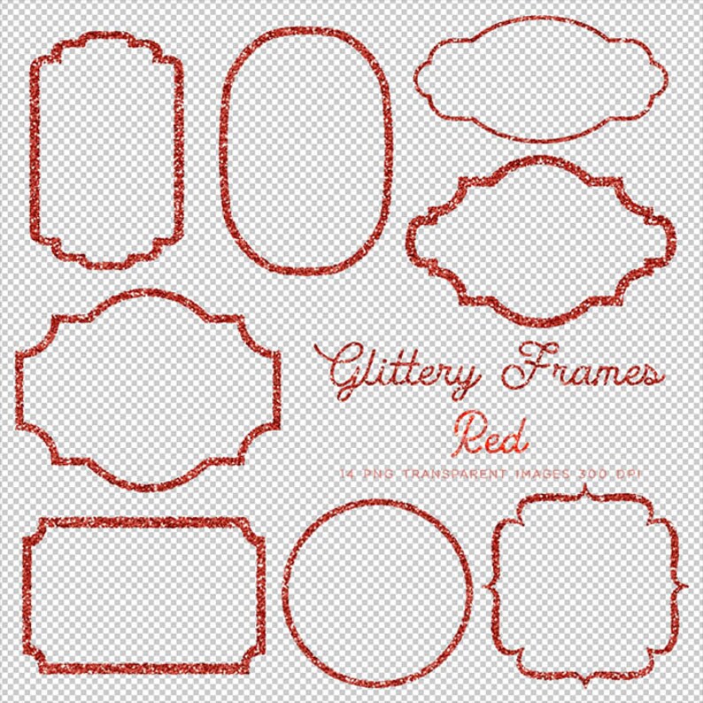 Glittery Frames 1 Red Sparkly Glitter - 14 PNG Transparent Images High ...