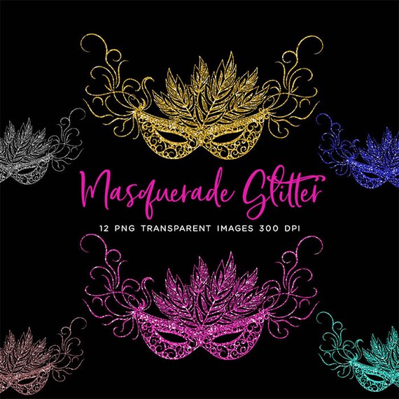 Masquerade Glitter Texture Decoractive Face Mask 12 PNG - Etsy