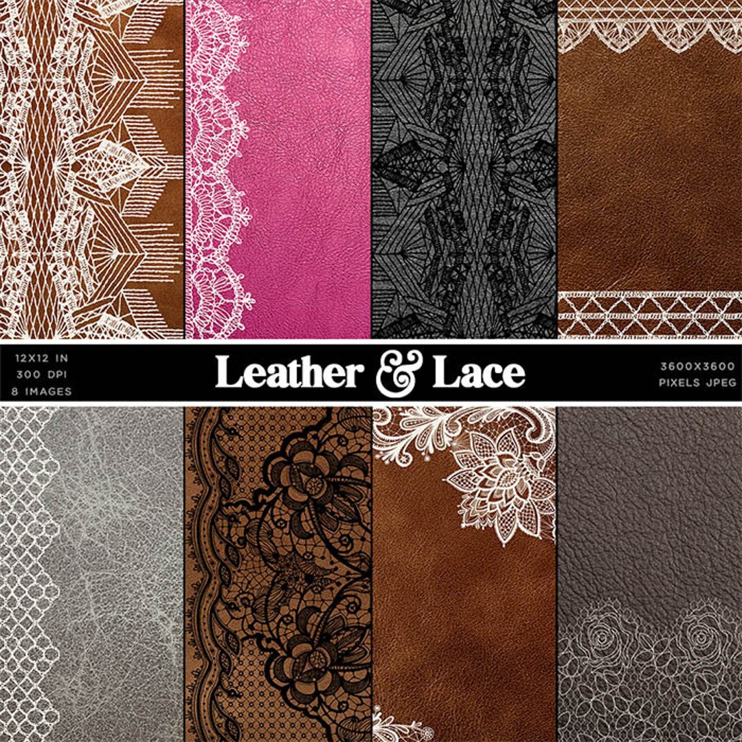 Leather and Lace Backgrounds - 8 High Resolution Images - Instant ...