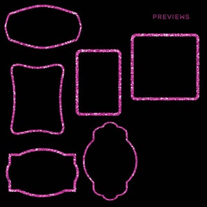 Glittery Frames 1 Pink Sparkly Glitter - 14 PNG Transparent Images High ...