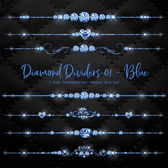 Blue Diamond Dividers Clip Art gemstone 7 PNG Imágenes - Etsy México
