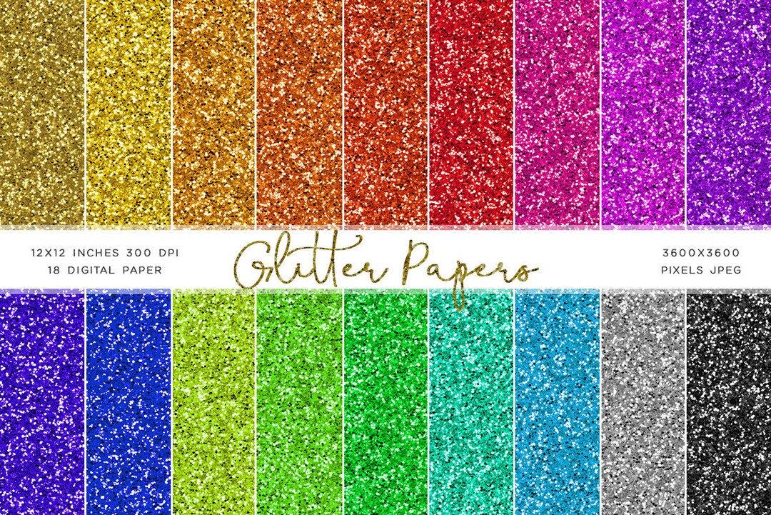 Glitter Paper Rainbow Colors - for Text, Objects Backgrounds Instant ...