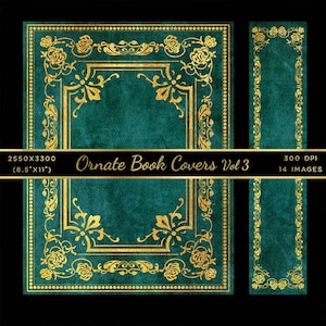 Ornate Book Covers With Gold Designs With Spine Vol 3 - 28 High ...