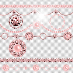 Luxury Diamonds & Pearls Volume2 Rose Gold Clip Art Gemstone - 19 PNG ...