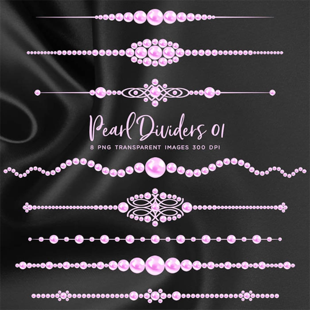 Pink Pearl Dividers 01 Pink Color Clip Art Gemstone - 8 PNG Transparent ...