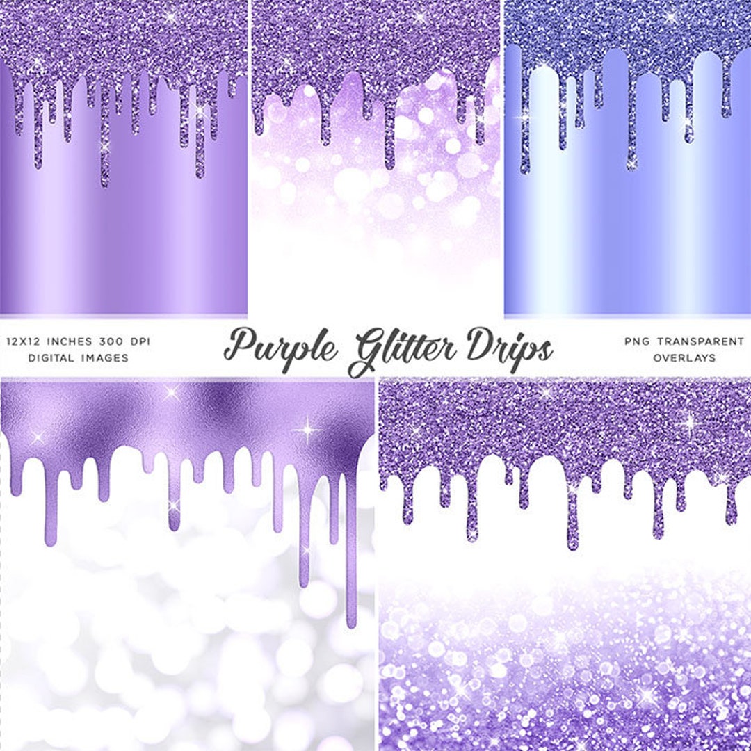 Purple Glitter Drips - Backgrounds & PNG Transparent Images High ...