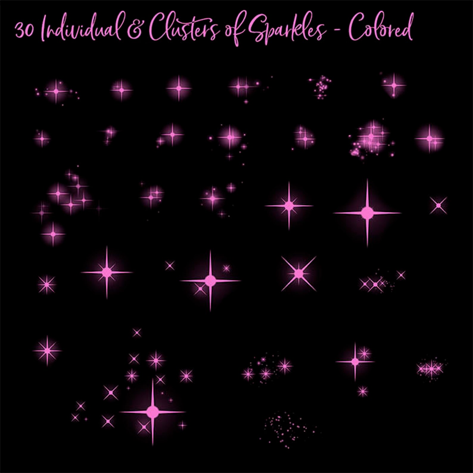 Individual & Clusters of Sparkles Pink and White Sparkly 60 - Etsy