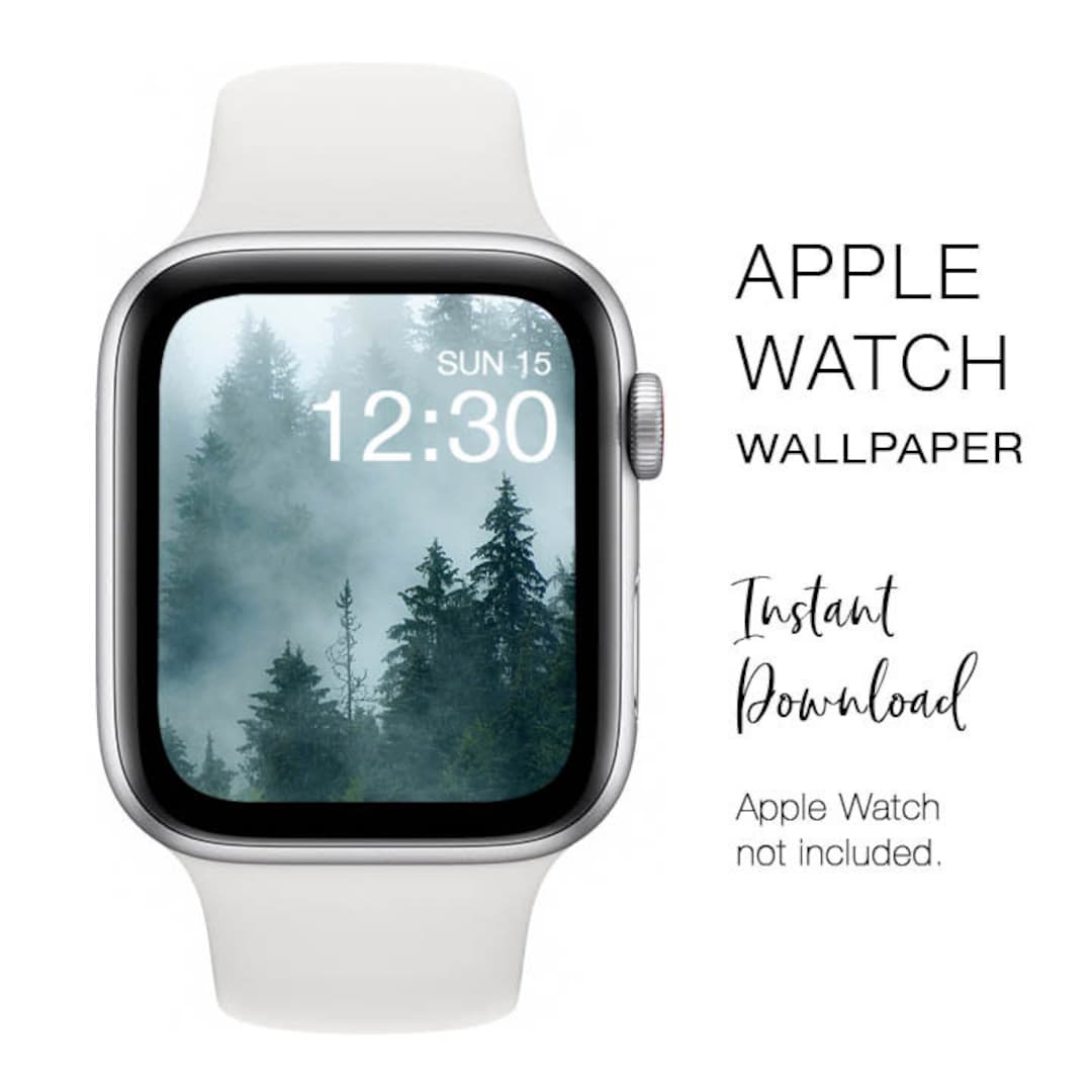 Apple Watch WALLPAPER - Trees in Mist Mountains - Instant Download ...