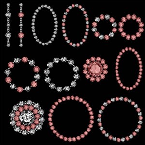 Luxury White & Rose Gold Diamonds Clip Art Sparkly Bling Gemstone 19 ...