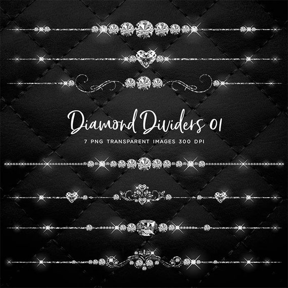 Diamond Dividers Clip Art Gemstone 7 PNG Transparent Images - Etsy
