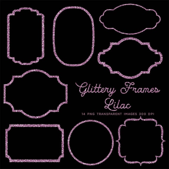 Glittery Frames 1 Lilac Sparkly Glitter 14 PNG Transparent - Etsy