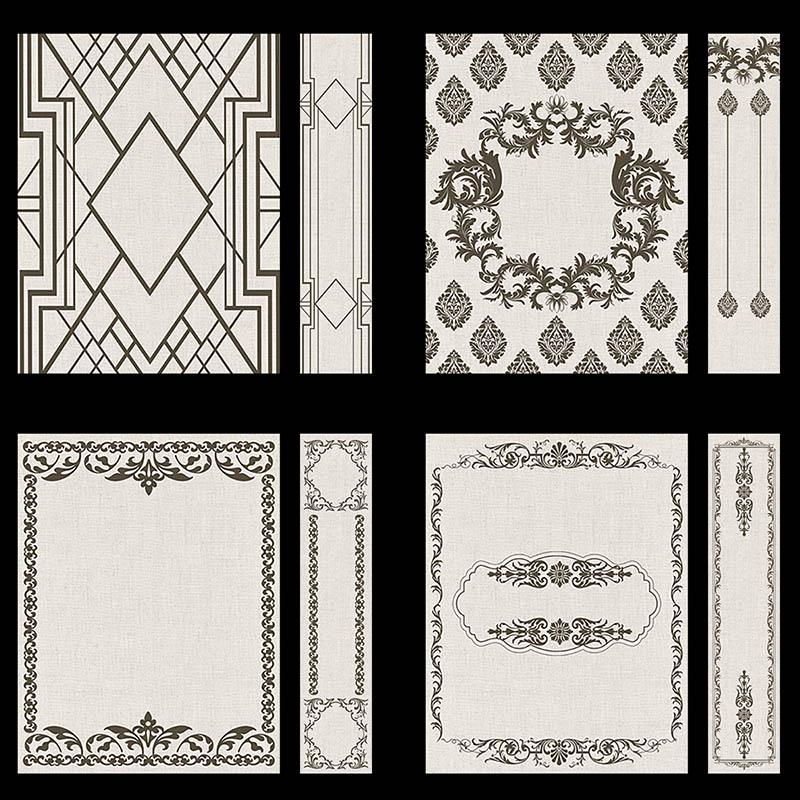 Ornate Book Covers With Spine Vol 3 Creme Linen & Dark Brown Frames ...