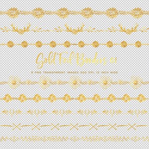 Gold Foil Borders 01 - 8 PNG Transparent Overlays High Resolution ...