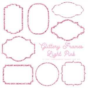 Glittery Frames 1 Light Pink Sparkly Glitter - 14 PNG Transparent ...