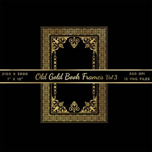 Old Gold Book Frames Vol 3 Ornate Frames 15 High Resolution Transparent ...