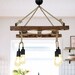 Wooden Ladder Pendant Chandelier, Rustic Farmhouse Lighting for Vintage ...