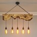 Olive Wood Lighting Fixture for Dining Table, Farmhouse Chandelier for ...