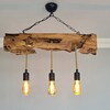 Live Edge Olive Wood Slab Pendant Chandelier, Rustic Lighting Fixture ...