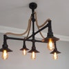 Olive Wood Rustic Light Fixture, Farmhouse Wooden Live Edge Chandelier ...