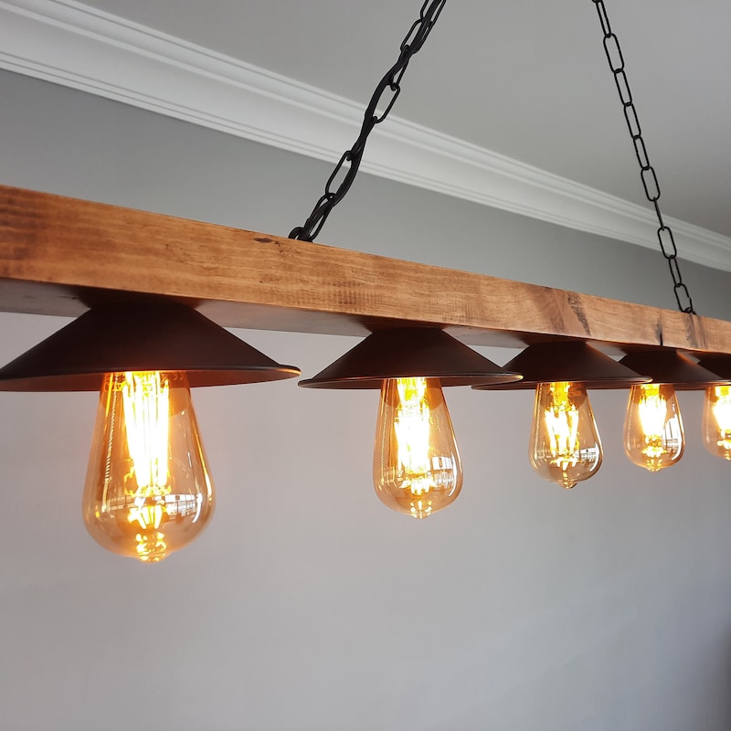 Wooden Pendant Light - Etsy