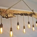 Olive Wood Rustic Light Fixture, Farmhouse Wooden Live Edge Chandelier ...