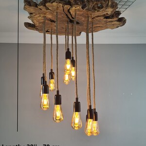 Live Edge Olive Wood Pendant Chandelier for Dining Room, Farmhouse ...