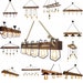Farmhouse Wooden Ladder Pendant Chandelier, Rustic Wood Light Fixure ...